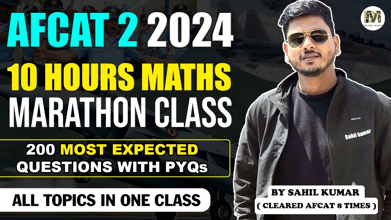 AFCAT 2 2024 Maths Marathon Class | 200 Most Asked AFCAT Maths ...