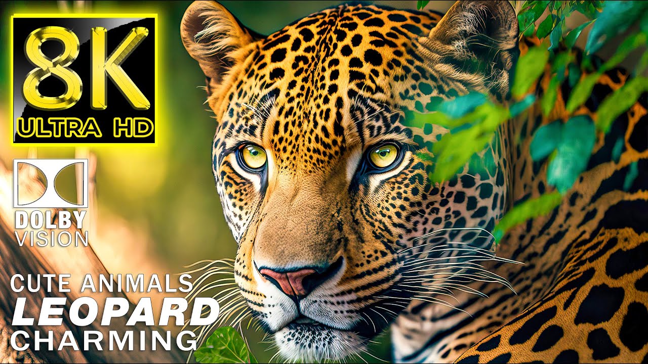 Leopard Charming 8K HDR Dolby VisionㅣCUTE ANIMALS 8K ULTRA HD With ...