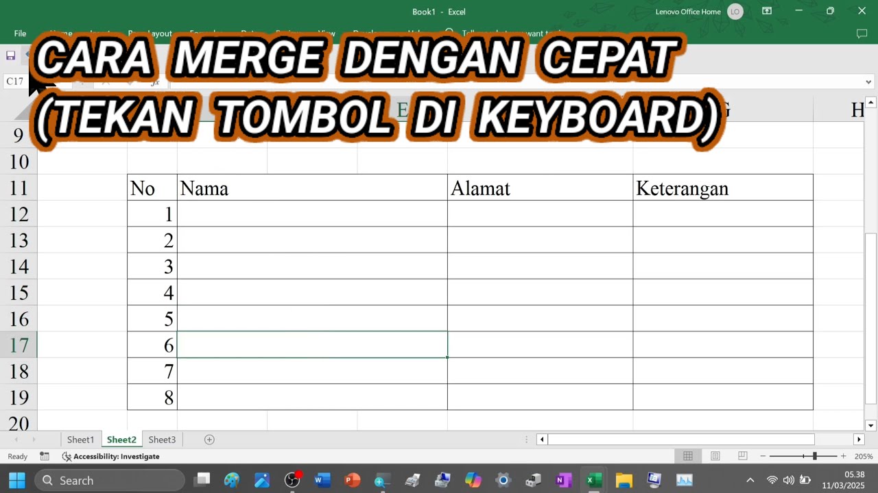 Cara Merge Sel-Sel di Excel Dengan Cepat - Menggunakan Tombol di ...