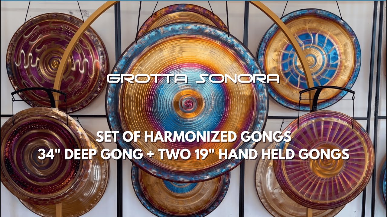 Grotta Sonora - harmonized set of 34" Rainbow Vortex, and two 19" Hand ...