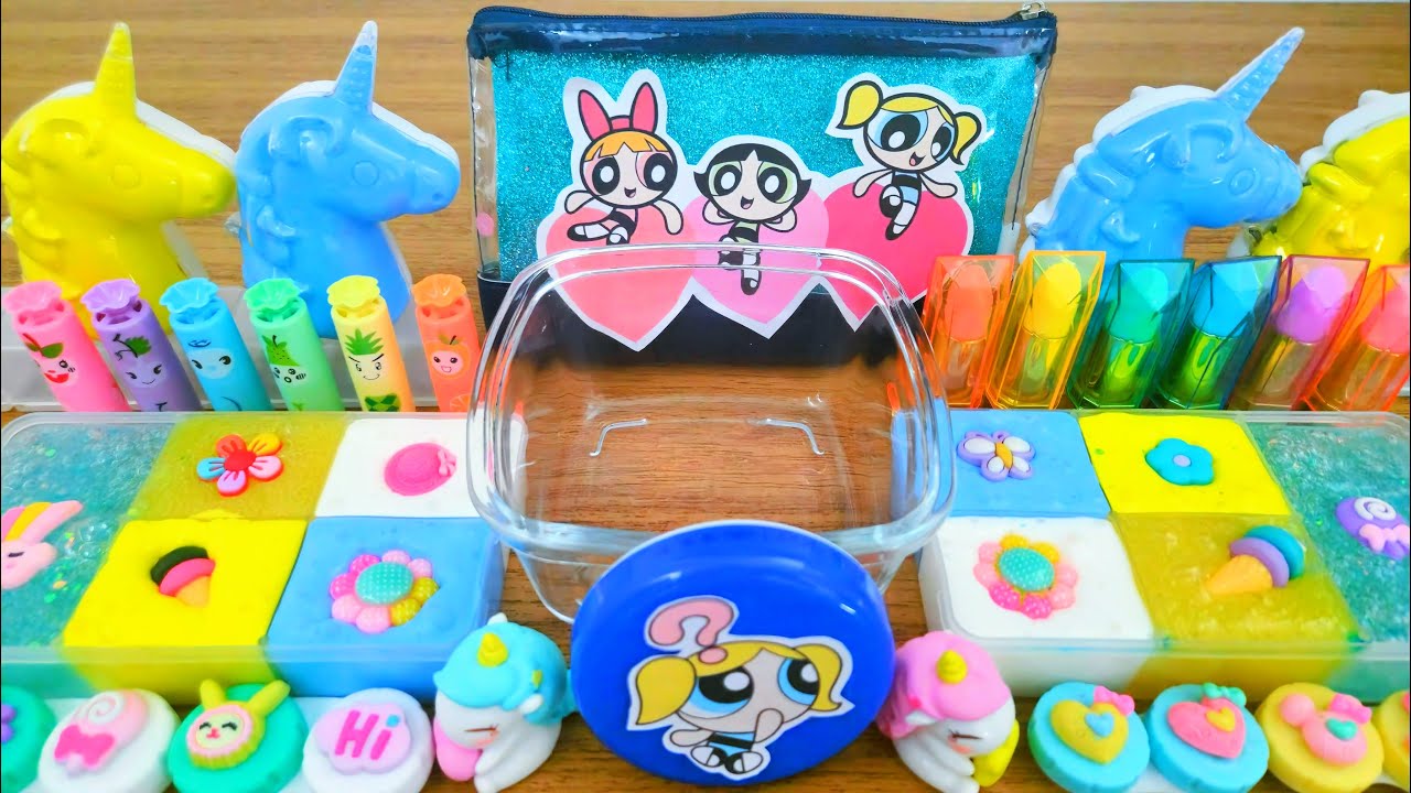 Bubbly Bliss: A Powerpuff ASMR slime Adventure - Mixing makeup, glitter ...