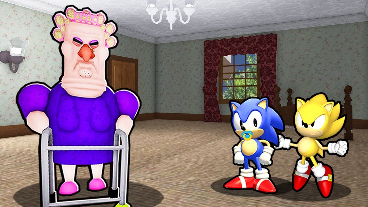 SONIC BROTHERS VS GRUMPY GRAN IN ROBLOX - YouTube
