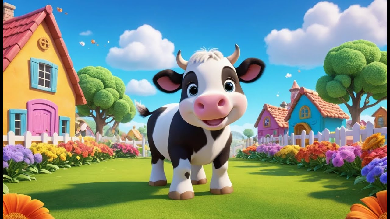 Baby Moo Moo Dancing | Adorable Nursery Rhyme for Toddlers | Fun Animal ...