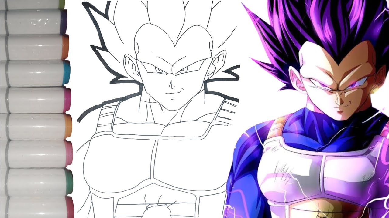 How to Draw Vegeta ultra ego||Dragon ball super - YouTube