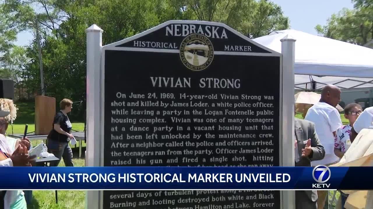Historical marker dedicated in north Omaha for Vivian Strong, who was shot by OPD officer in ...