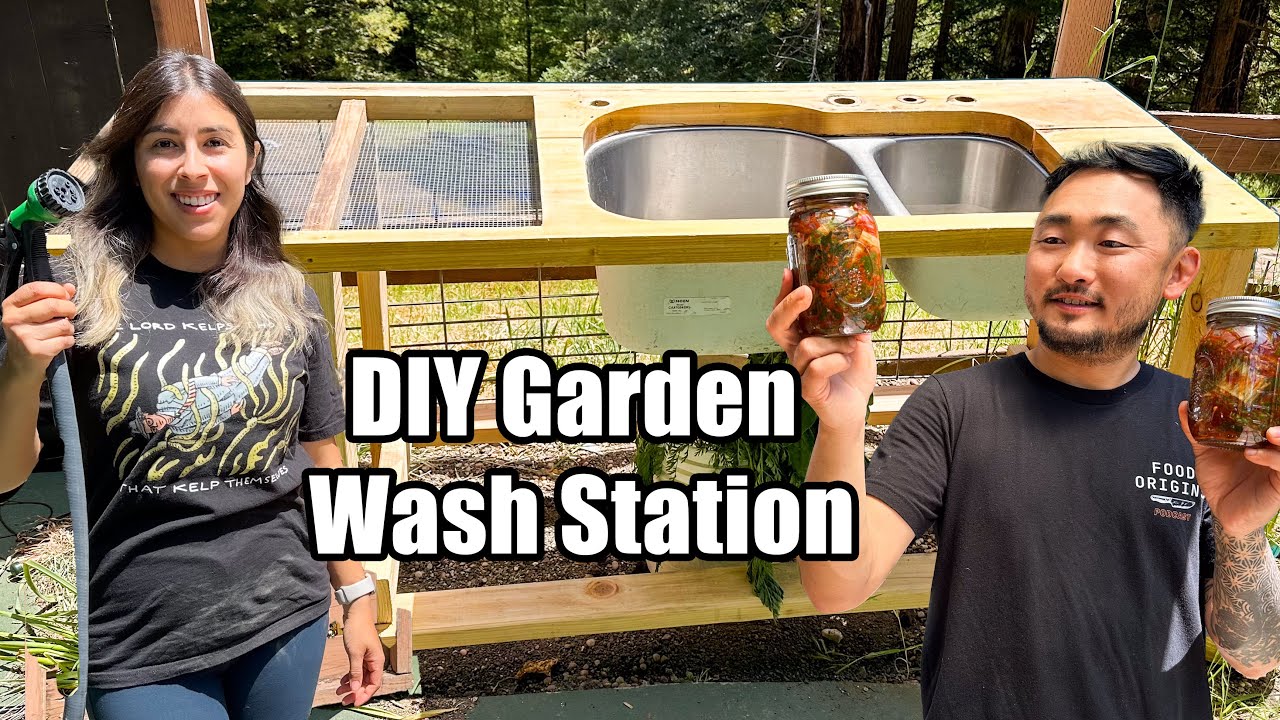 DIY Garden Wash Station and Kimchi Nachos - YouTube