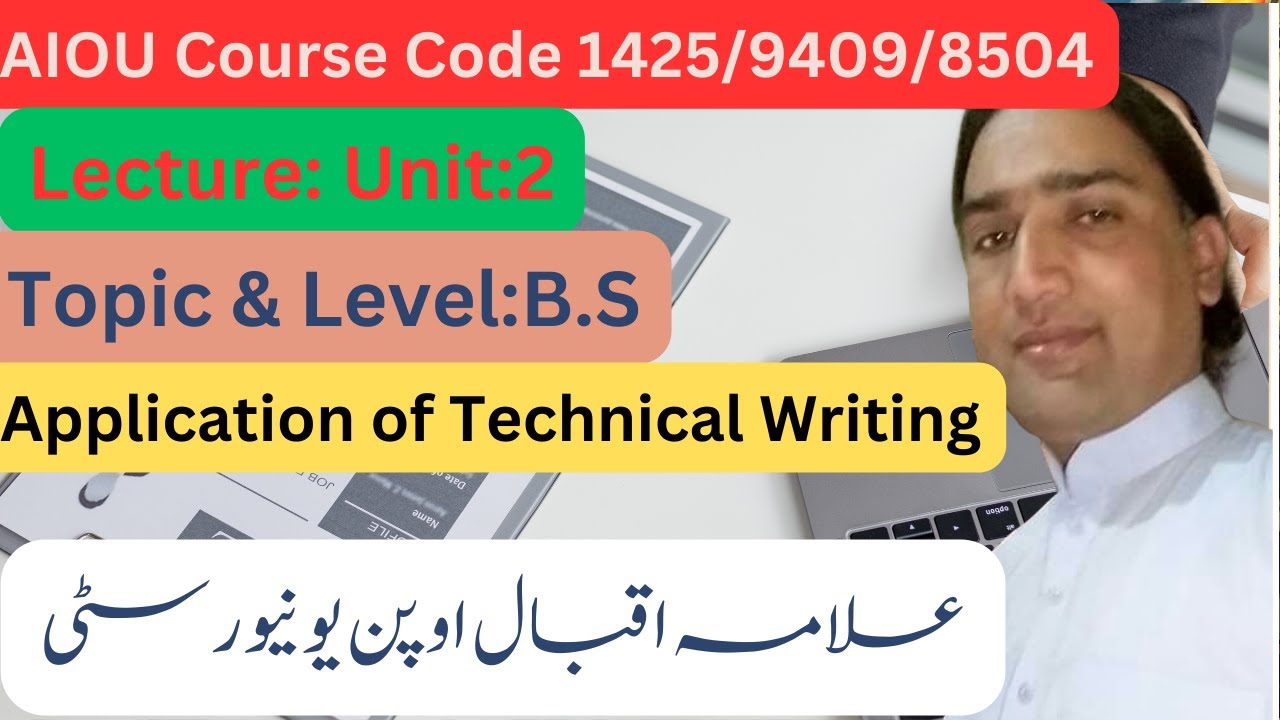 AIOU Course Code 1425/9409/8504 BS English Lecture Unit 2 - YouTube