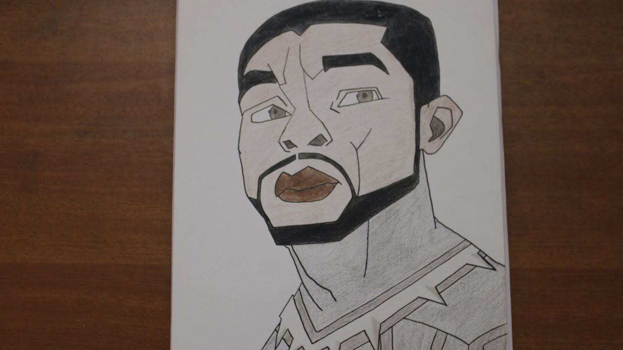 How to draw black panther-Chadwick Boseman - YouTube