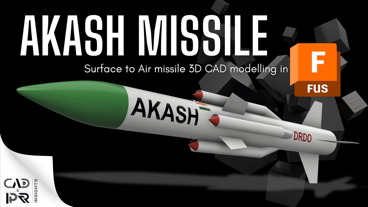 Akash Missile | DRDO Surface to air missile | 3D modelling in Fusion # ...