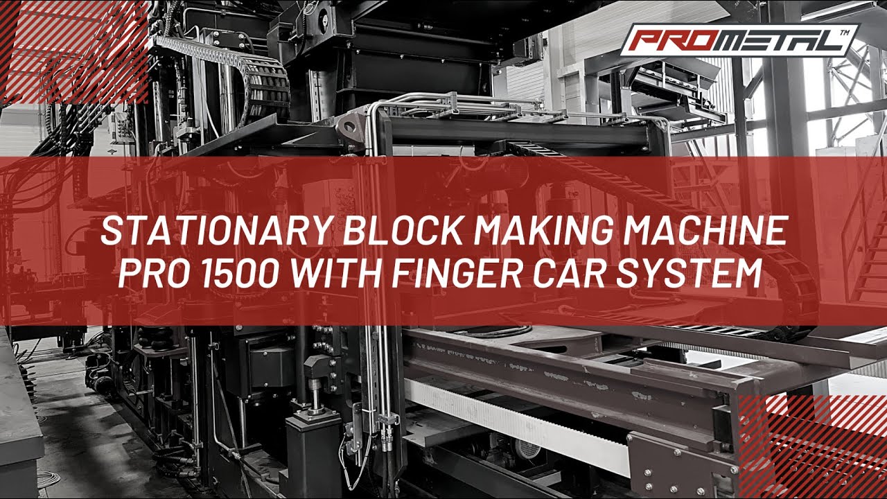 PRO 1500 concrete block machine - Finger car system - YouTube