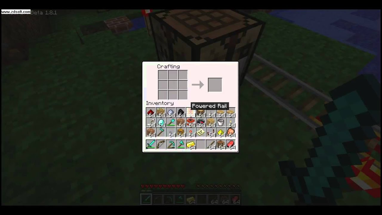 Minecraft Como hacer rieles de poder - YouTube