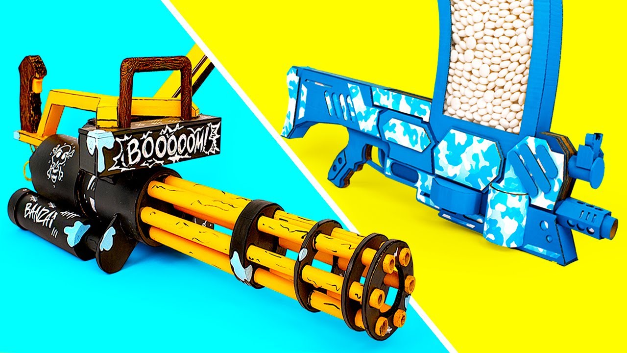 Fun DIY Blasters From Cardboard || Pencils And Mentos Throwing Blasters ...