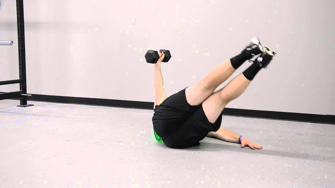 553. Dumbbell Supine Rotation - YouTube