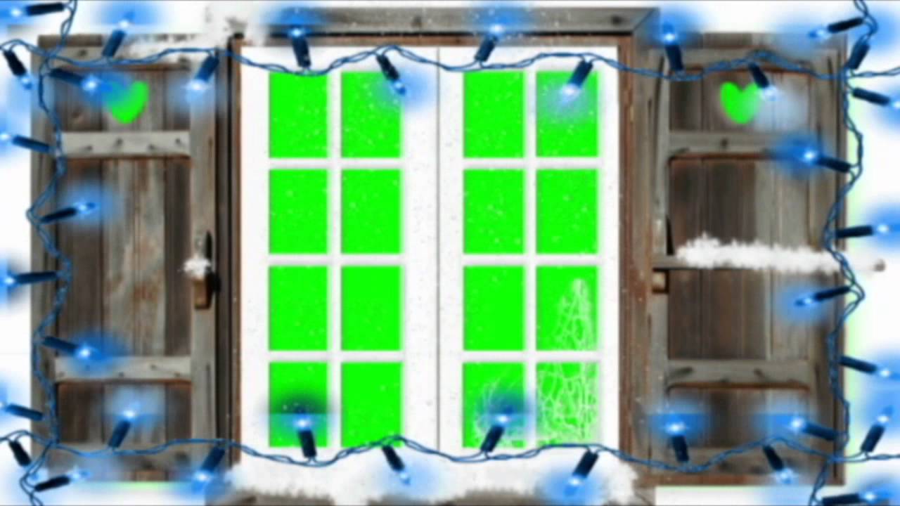 Green Screen Christmas Light Window Snow Animation Loop - YouTube