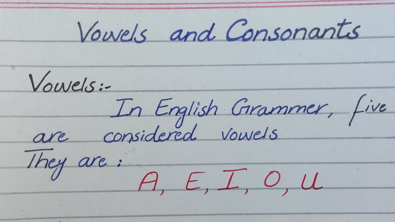 Vowels and consonants | definition | examples | class 4,5 - YouTube