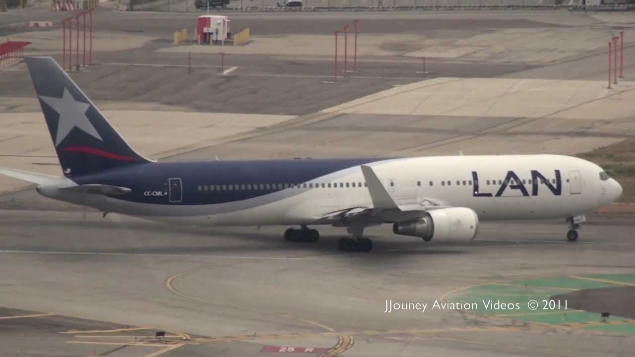 LAN Airlines 767 Takeoff LAX - Live ATC - YouTube