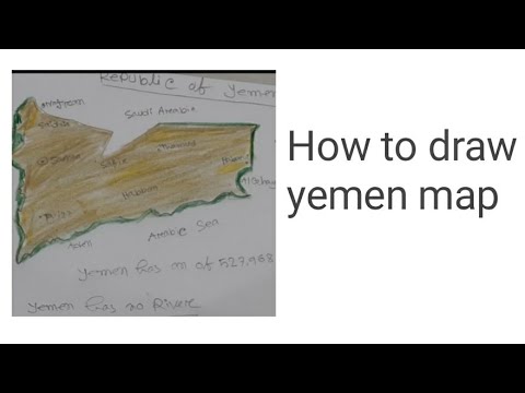 how to draw map of Yemen step by step # كيفية رسم خريطة اليمن ##Easy ...
