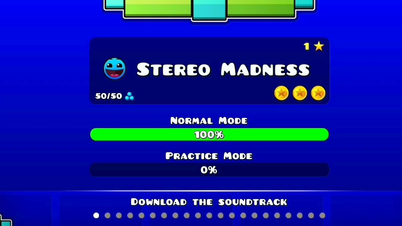 Geometry dash first level complete (100%) - YouTube