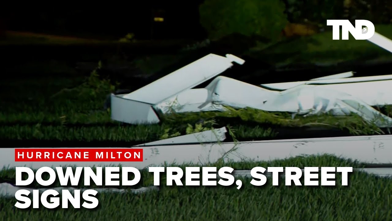 Downed street signs, trees littered in Florida community from Hurricane ...