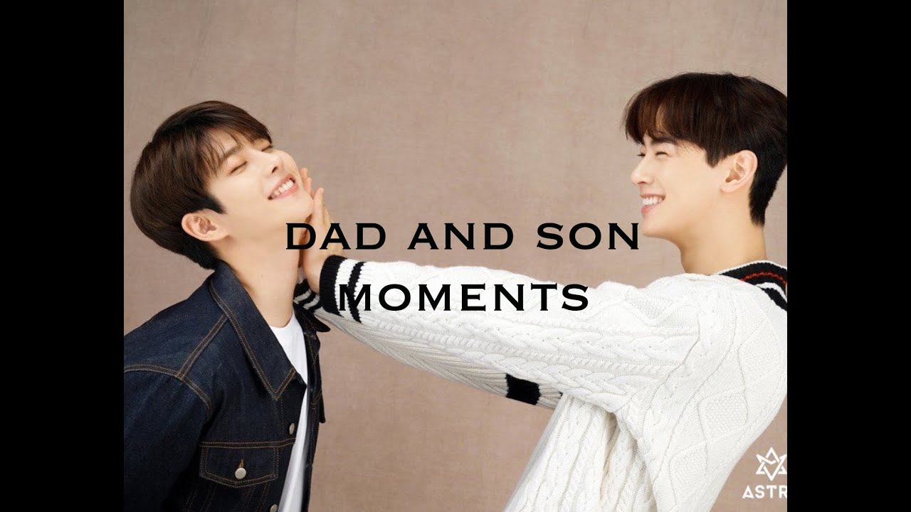 astro dad (eunwoo) and son (mj) moments - YouTube