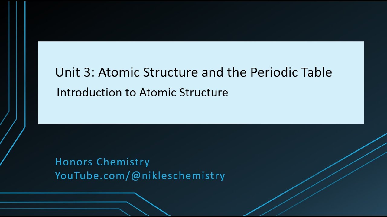 Honors Chemistry Unit 3 - Introduction to Atomic Structure - YouTube