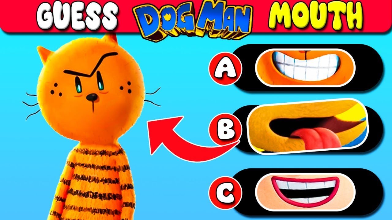 Dog Man Movie 2025 🐶👮‍♂️ | Guess Dog Man Character By Their Mouth - YouTube