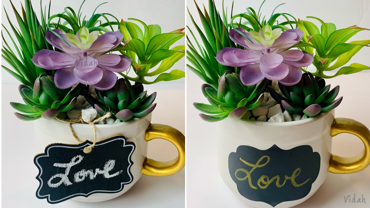 How to make a succulent planter in a coffee mug | Succulents In Teacup ...