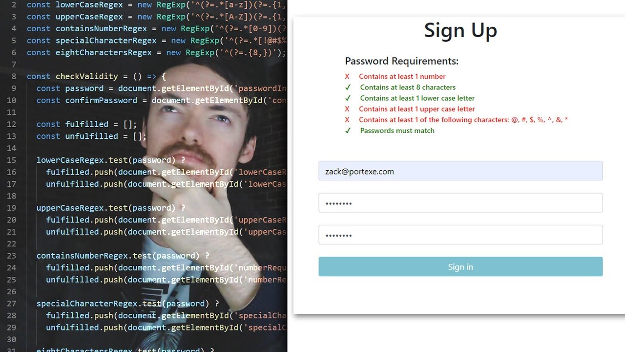 Coding an Interactive Sign up Form in Plain Javascript Coding an Interactive Sign up Form in Plain Javascript