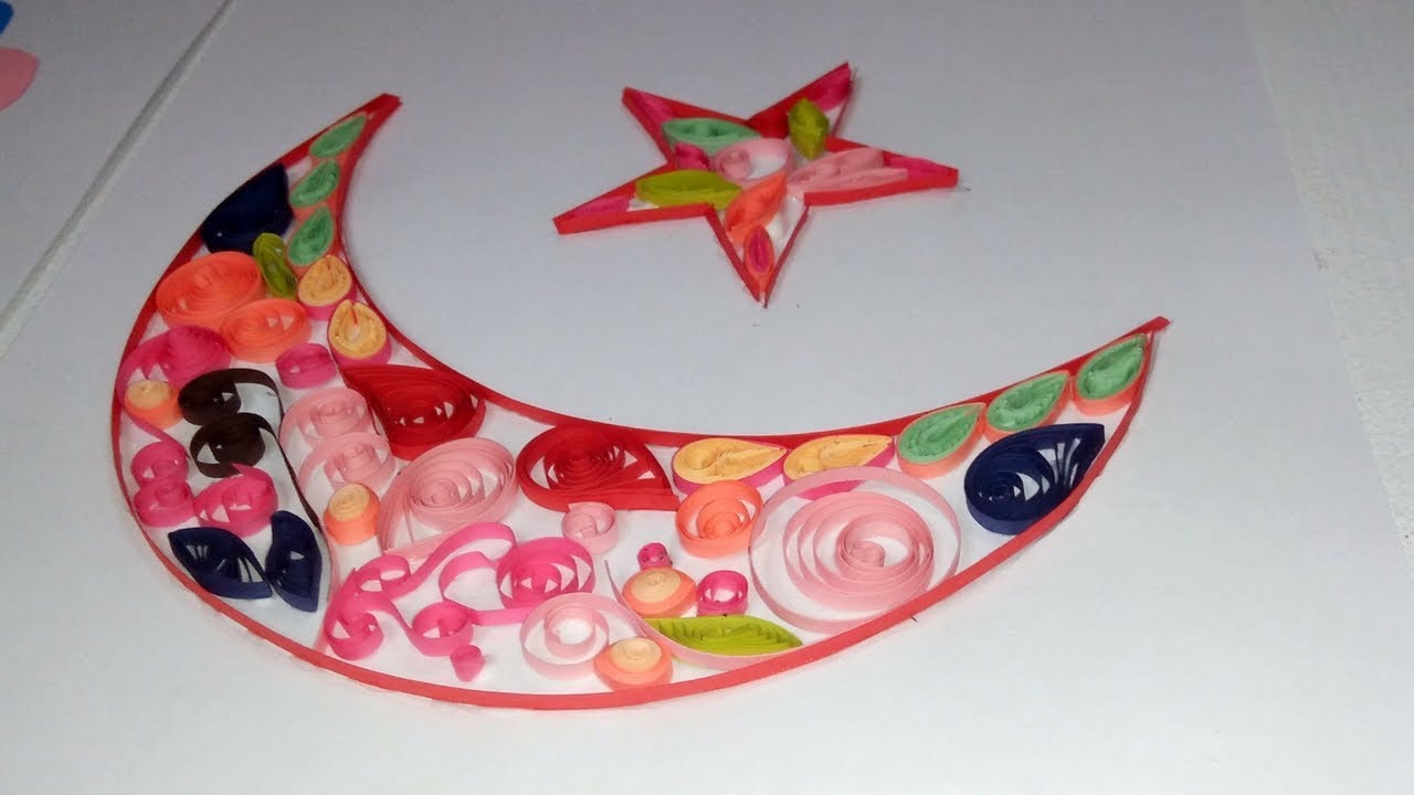 Quilling Paper Moon and Star Decoration Idea - YouTube