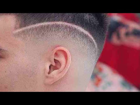 Easy basic freestyle design on drop fade with straight hair - YouTube