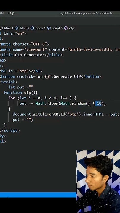 JavaScript OTP generator - YouTube