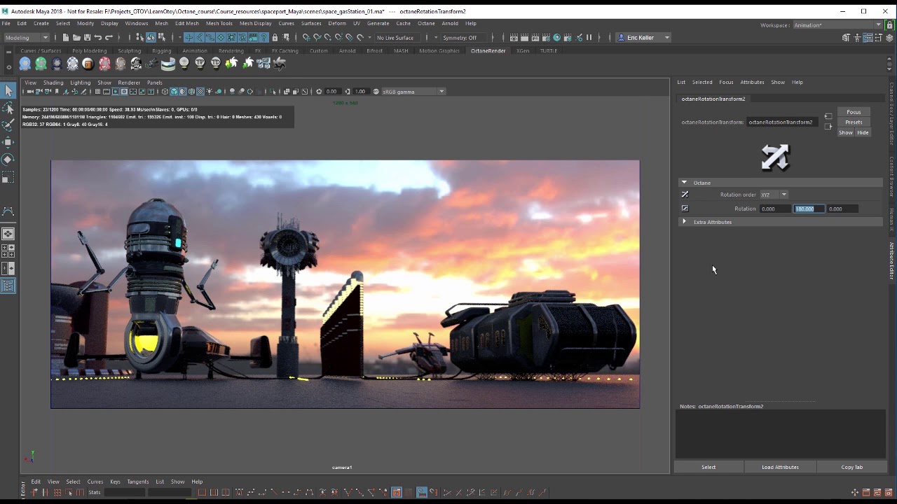 OctaneRender for Maya Lesson 3.3: Octane Environment Lighting Using ...