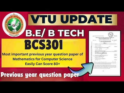 BCS301 Most imp previous year question paper of Mathematics for ...