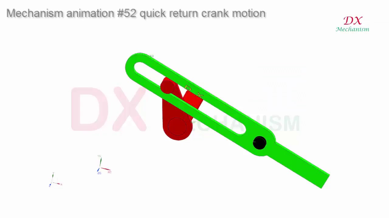 mechanism animation # 52 quick return crank motion - YouTube