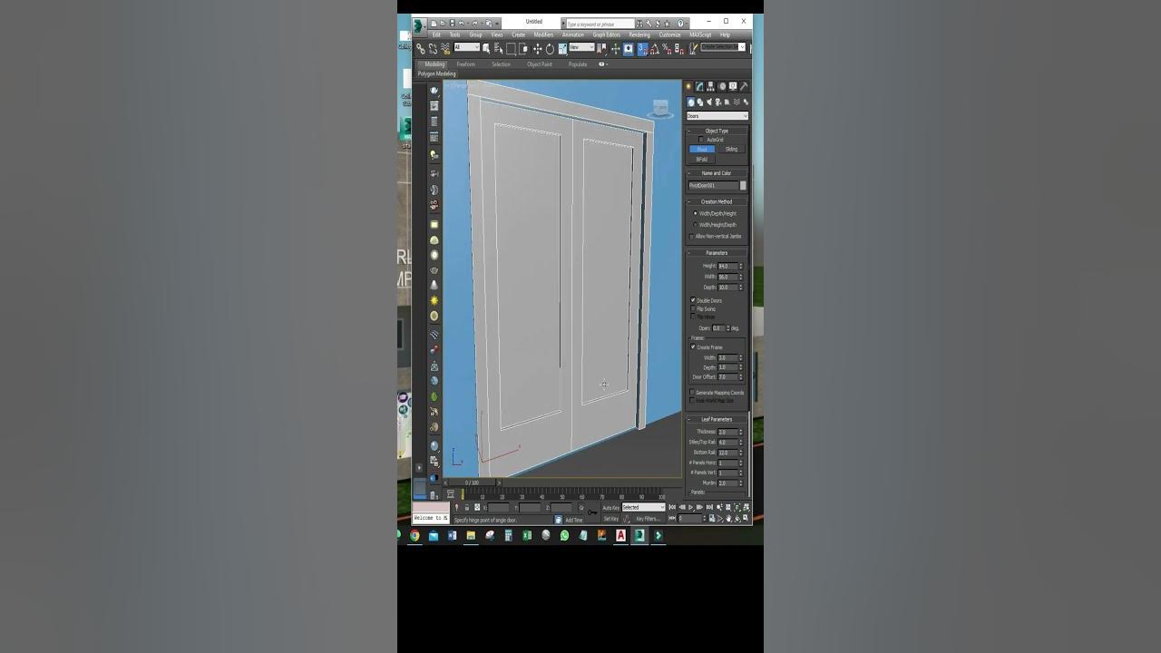 How to model a door in 3ds Max - Basic door modeling tutorial in 3ds max #grand_skills - YouTube
