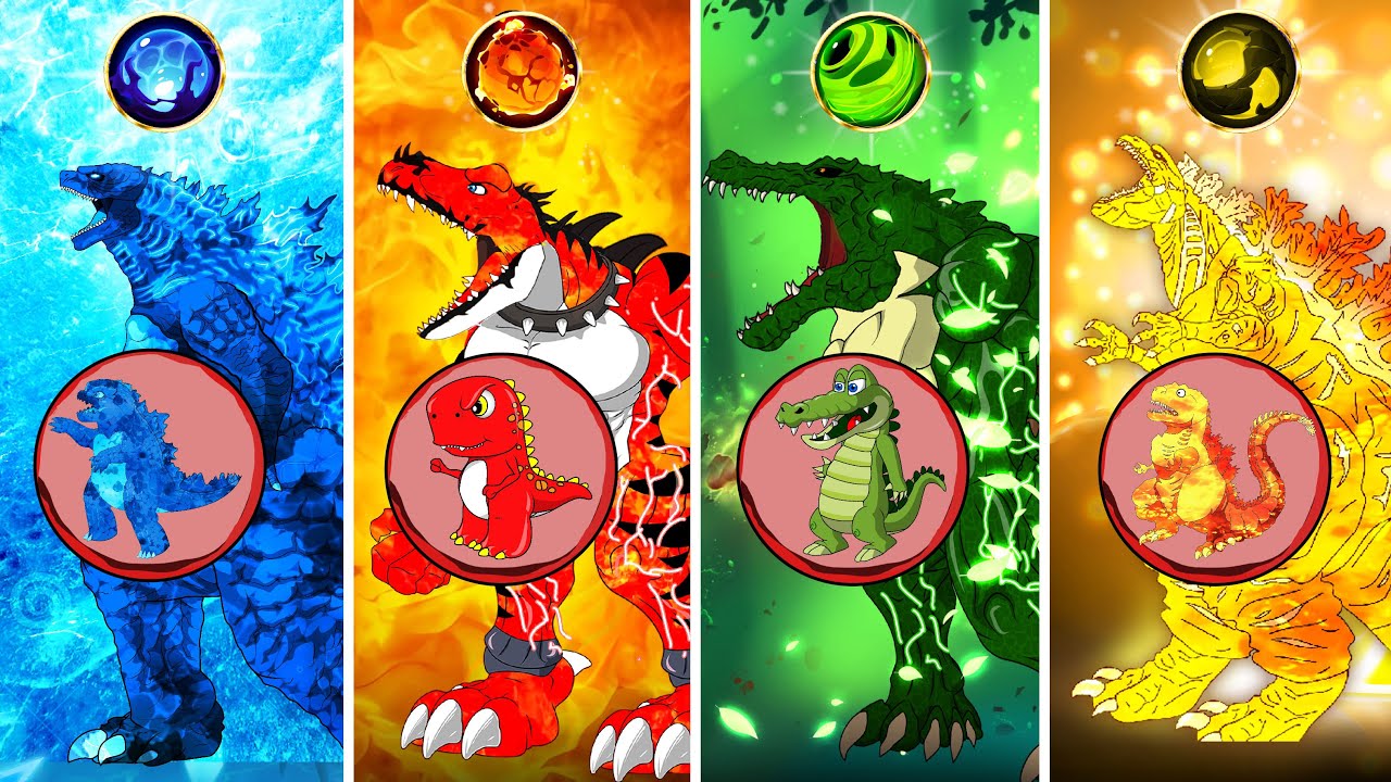 BABY GODZILLA, DINOSAURS, SHIN GODZILLA BECAME Four Elements: Fire ...