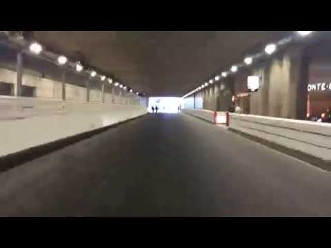 Walking on Formula 1 tunnel of the Monaco circuit
