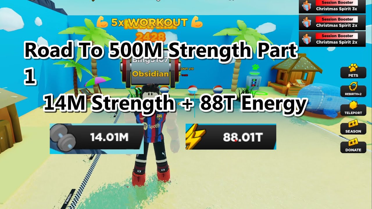 14M Strength & 88T Energy - Road to 500M strength on Roblox Strongman ...