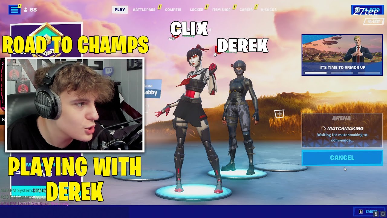 Clix Going 0 To Champs Playing With Derek (Fortnite) - YouTube