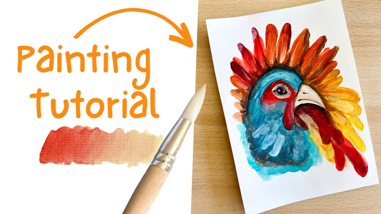 How to Paint a fun Turkey With Acrylic Paints - YouTube