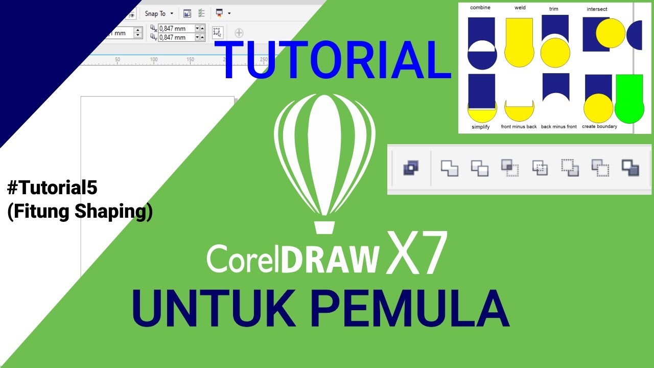 Belajar Corel Draw X7 untuk pemula | #5 Fitur Shaping - YouTube