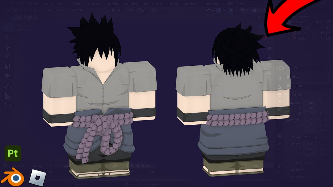 Handpainting Anime Character Texture Tutorial | Roblox, Blender ...