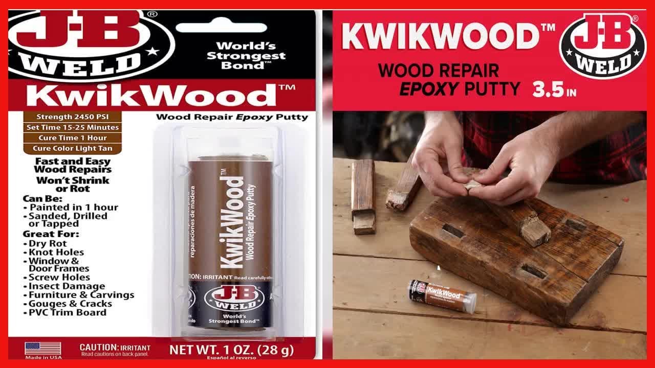 Great product - Tan KwikWood Wood Repair Epoxy Putty, 1 oz. Stick - YouTube