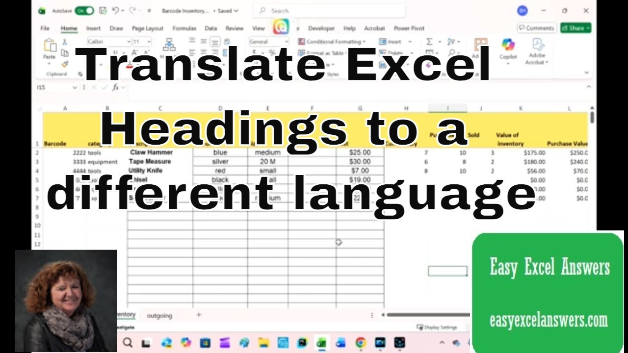 Translate Excel headings to a different language - YouTube
