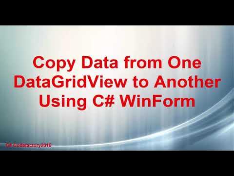 C# Copy Selected Row From DataGridView1 to DataGridView2 in C# - YouTube