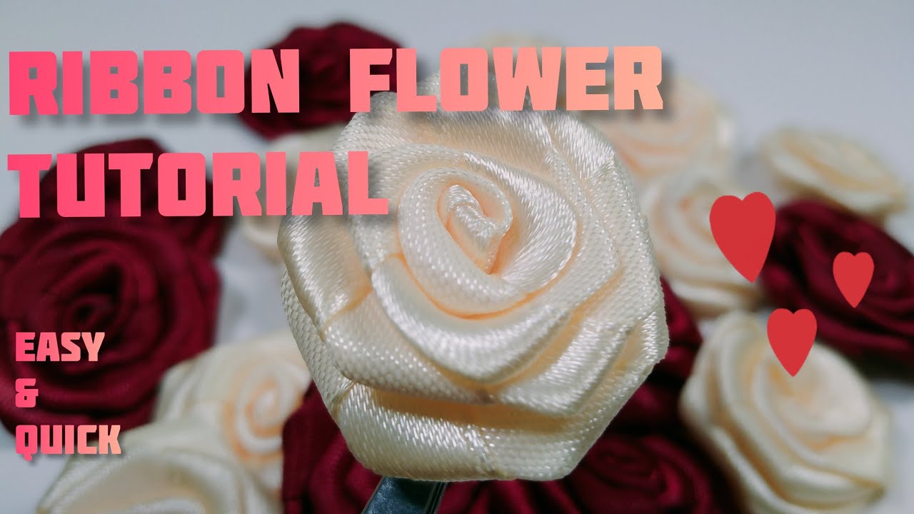 DIY-Ribbon Flower Tutorial || Tutorial Membuat Bunga Dari Pita Satin ...