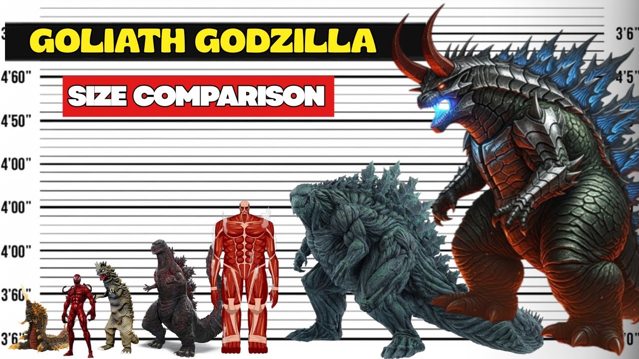Goliath Godzilla The Real Size of All Monsters 3D Comparison - YouTube