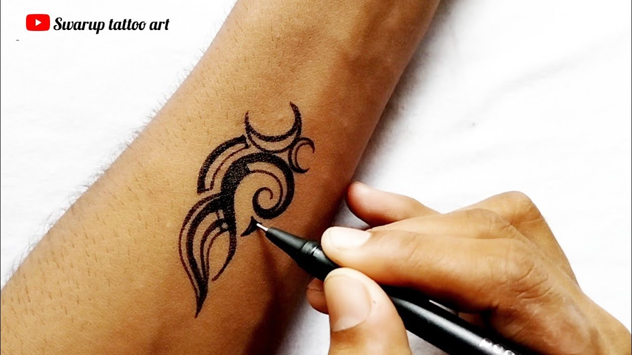 how-to-make-tribal-tattoo-with-pen-temporary-tattoo-at-home