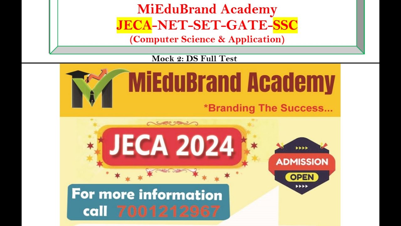 DS Mock Class: Full Mock 2 for JECA & SLST - YouTube