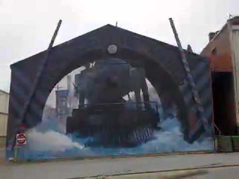 Union South Carolina Train Mural on building - YouTube